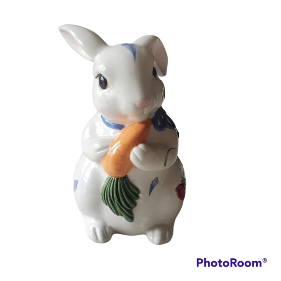Lenox | Accents | Bunny Cookie Jar Lenox Popoies On Blue Vintage Easter ...